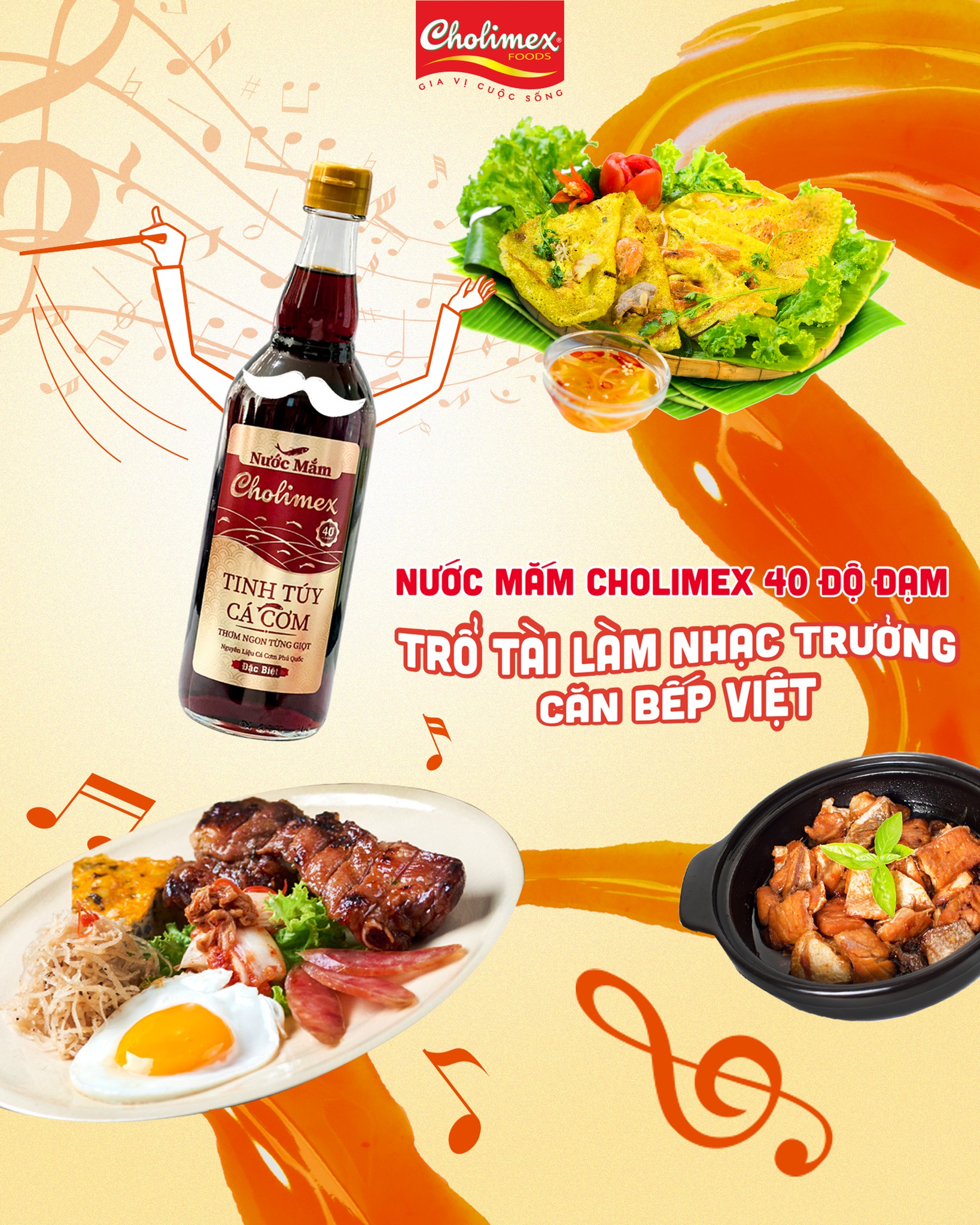 Cholimex Food - NƯỚC MẮM CHOLIMEX 40 ĐỘ ĐẠM TRỔ TÀI LÀM NHẠC TRƯỞNG CĂN ...