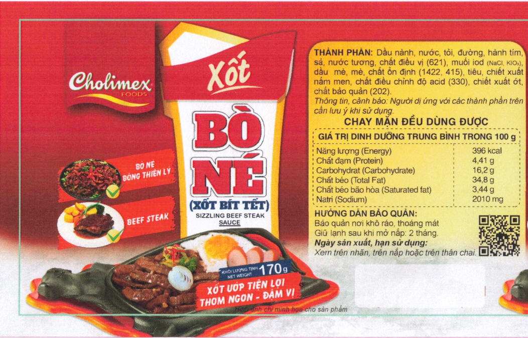 Cholimex Food - CV 242/CMF/2025: BỔ SUNG NHÃN XỐT BÒ NÉ 170G
